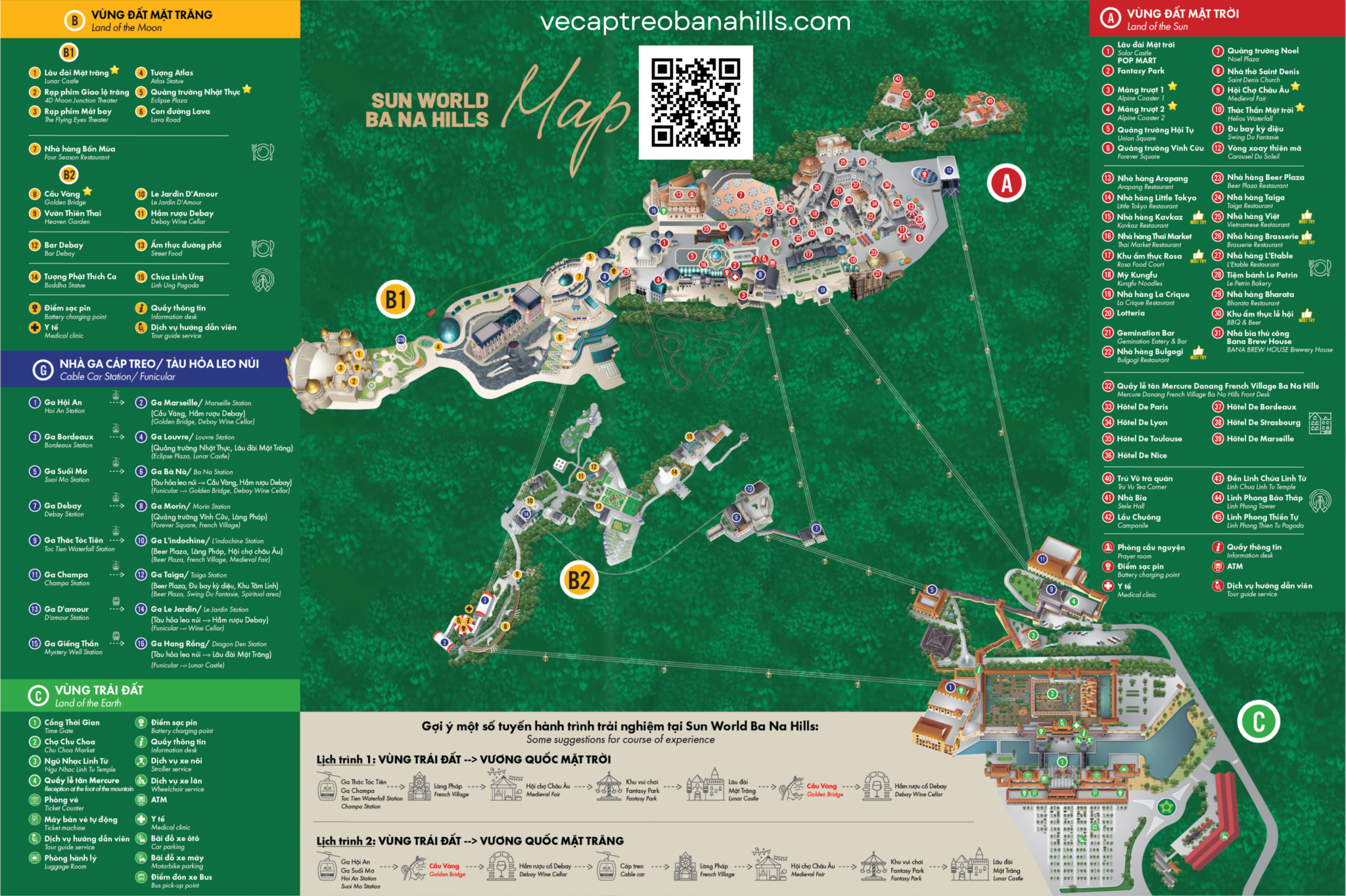 Bản Đồ Bà Nà Hills Mới Nhất 2025 - Sun World Ba Na Hills